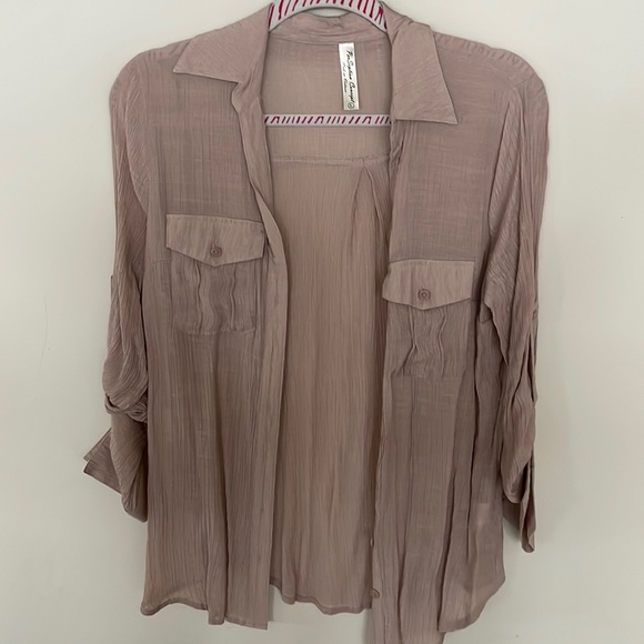 PerSeption Concept | Tops | Per Seption Concept Crepe Like Button Down ...